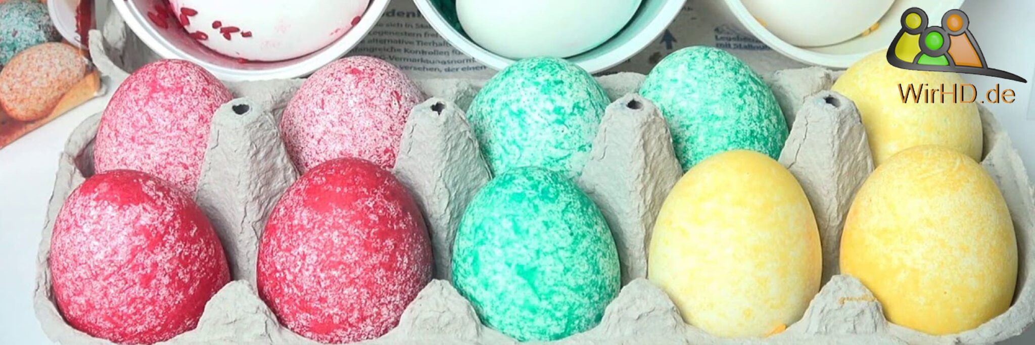 Eier Farben Mit Lebensmittelfarbe Und Reis